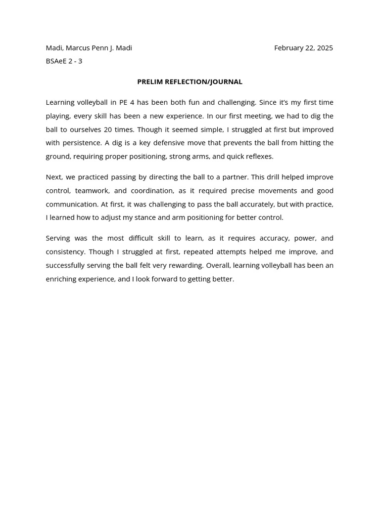 Madi Pe Prelim Reflection | PDF