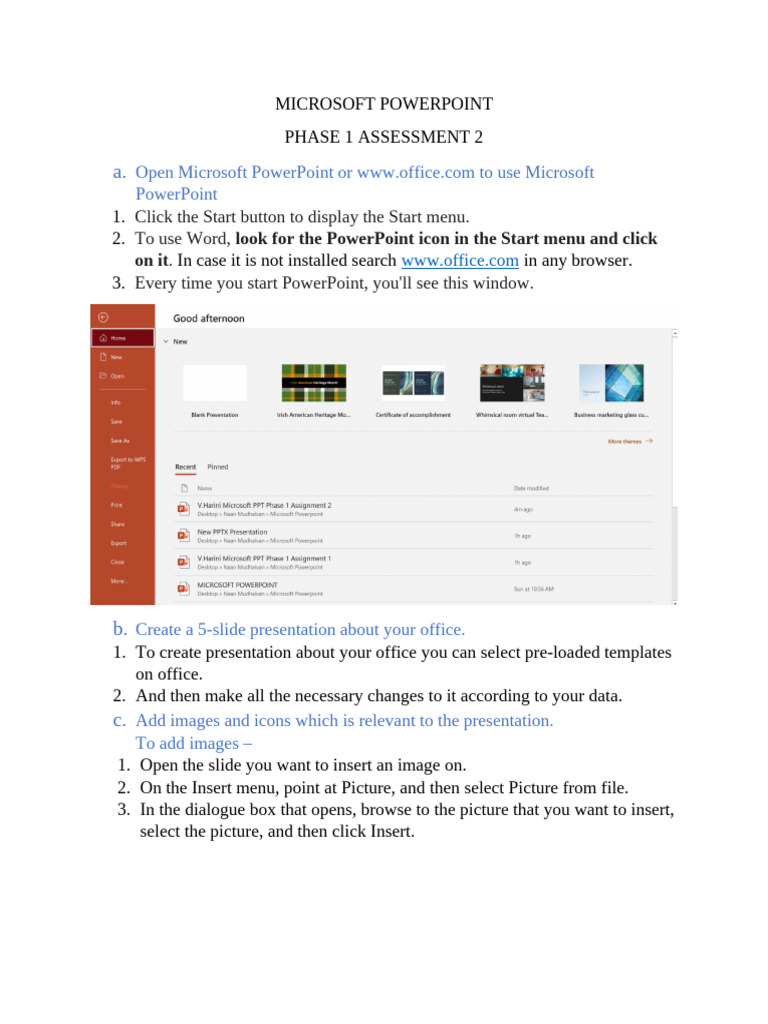 Naan Mudhalvan 3rd Sem Digital Skills Powerpoint Phase 1 Assessment 2 | PDF