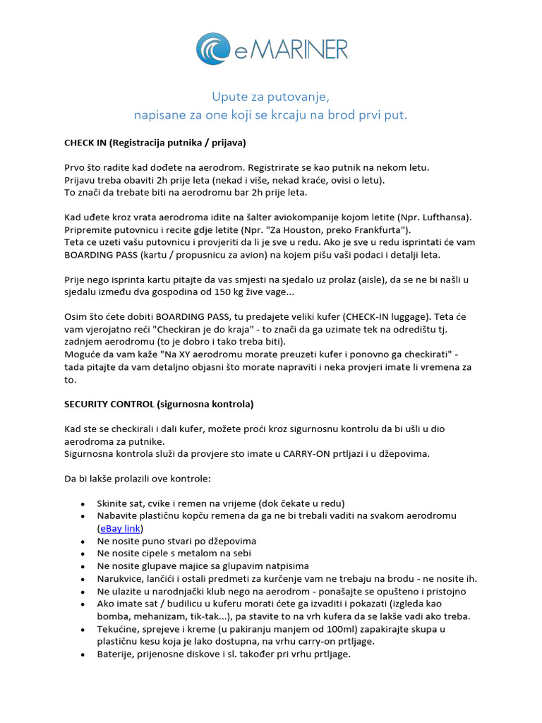 Upute Aerodrom | PDF