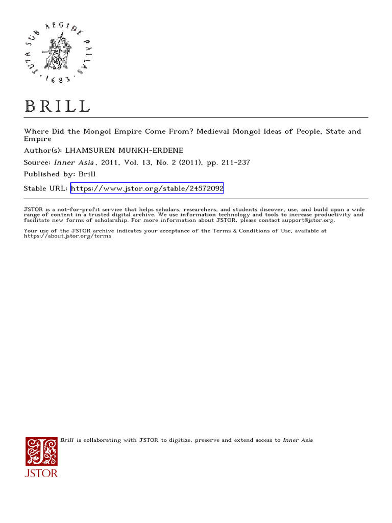 Where Did The Mongol Empire Come From? Medieval Mongol Ideas of People ...