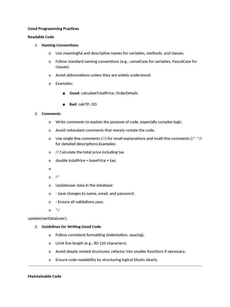 002 Good Programming Practice | PDF | Parameter (Computer Programming) | Computer Program
