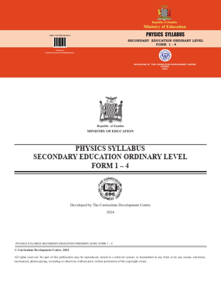 Physics Syllabus o Level Form 1 4 Camera Ready | PDF | Force ...