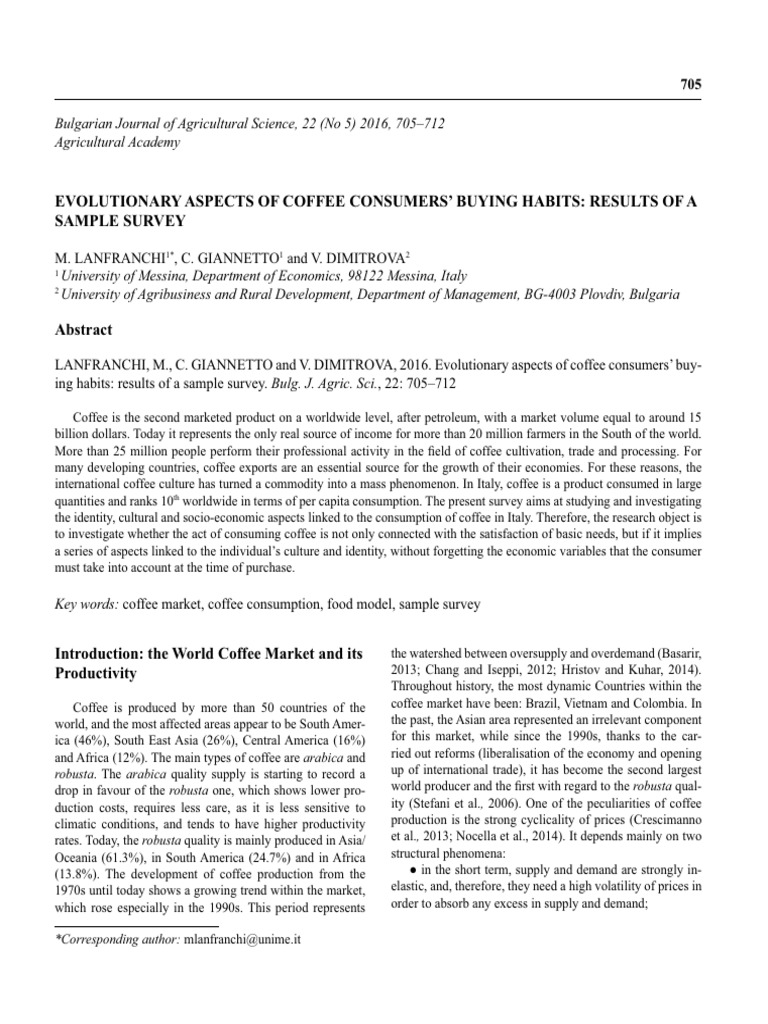 Coffee Consumers' Buying Habits | PDF | Coffee | Survey Methodology