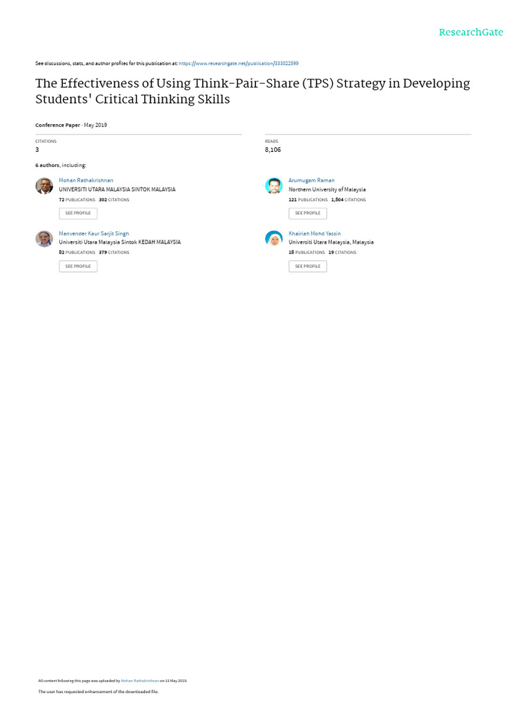 ISER2019. (1) | PDF | Learning | Critical Thinking