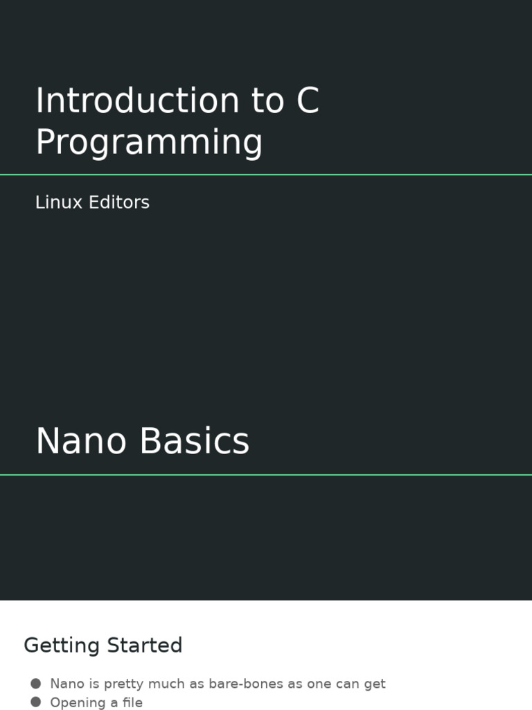 Linux Code Editors: Nano, Vim, Emacs | PDF | System Software | Computing