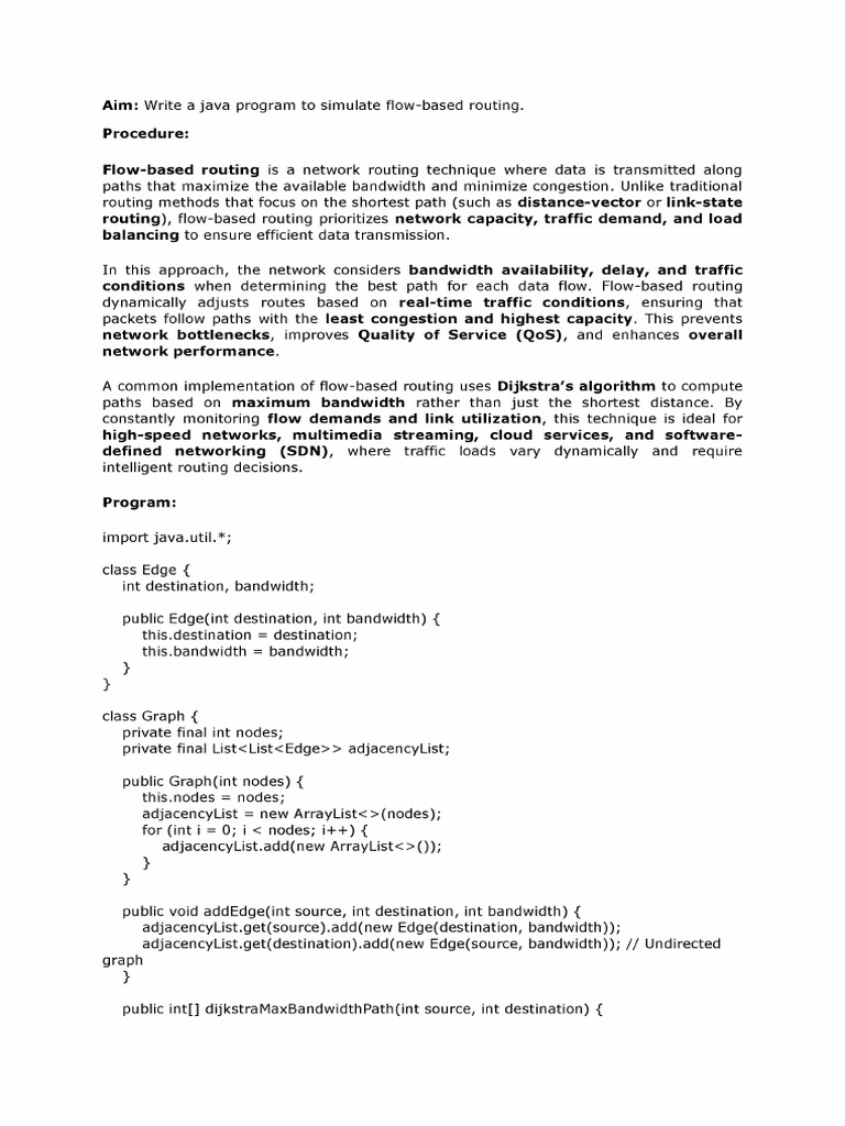 Flow-based routing & Random Early Detection | PDF
