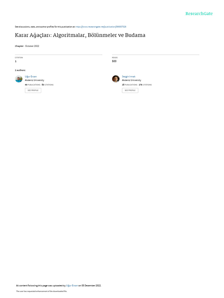 Karar Aalar Algoritmalar Blnmelerve Budama | PDF