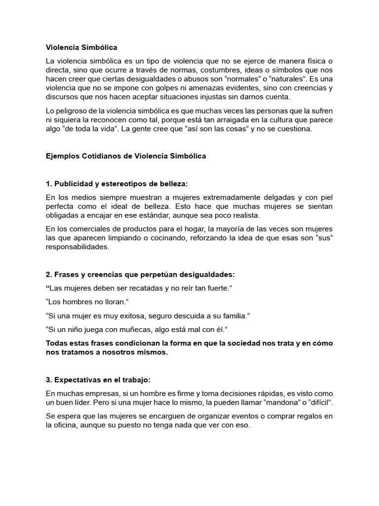 Violencia Simbólica | PDF | Violencia | Estereotipos