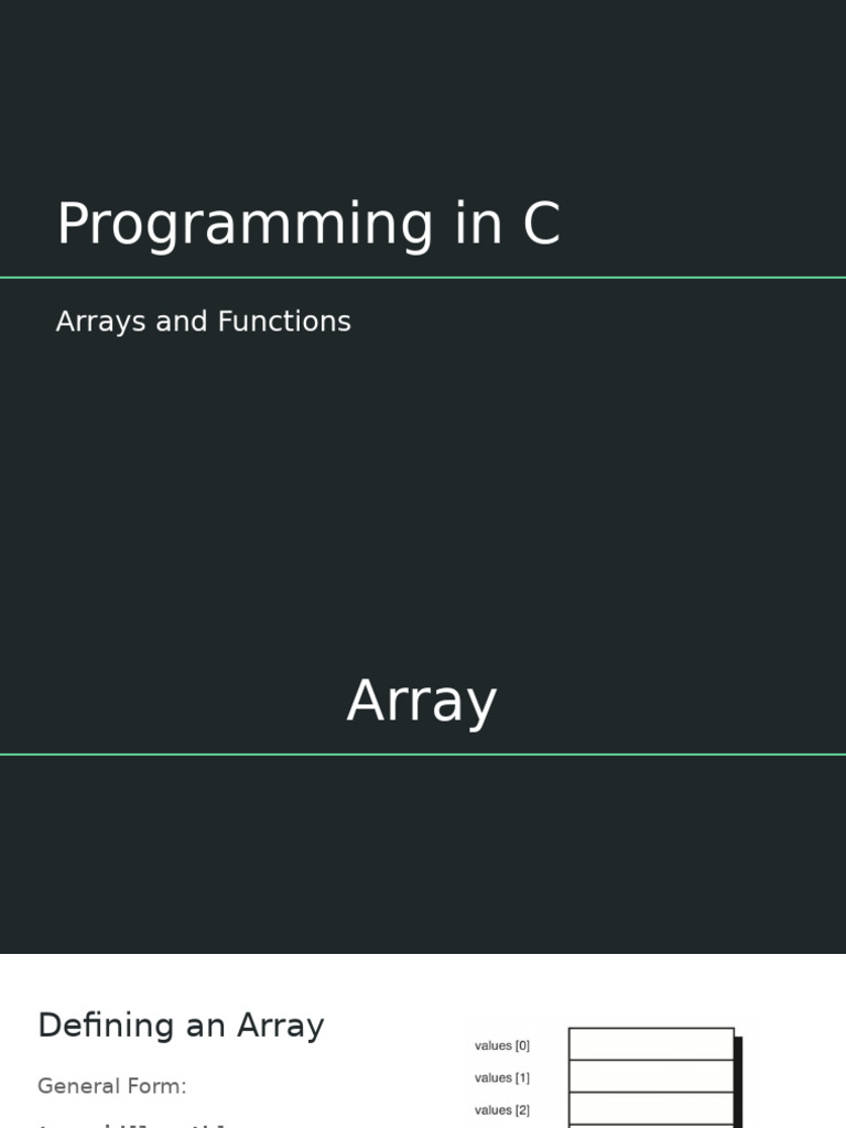 Arrays Information Slides | PDF | Integer (Computer Science) | Data Type