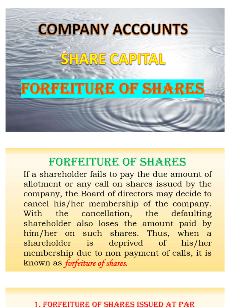 01 Forfeiture of Shares by Giri Sir | PDF | Debits And Credits ...