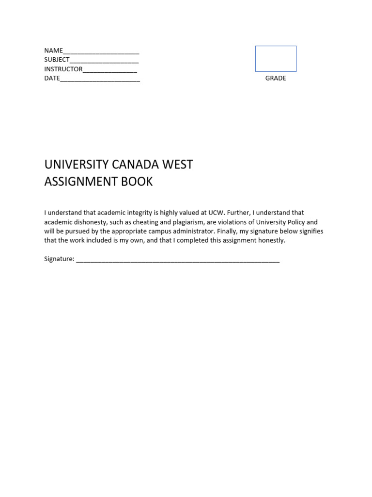 Assignment Book Cover | PDF