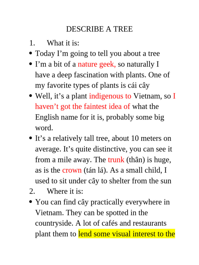 Describe A Tree | PDF