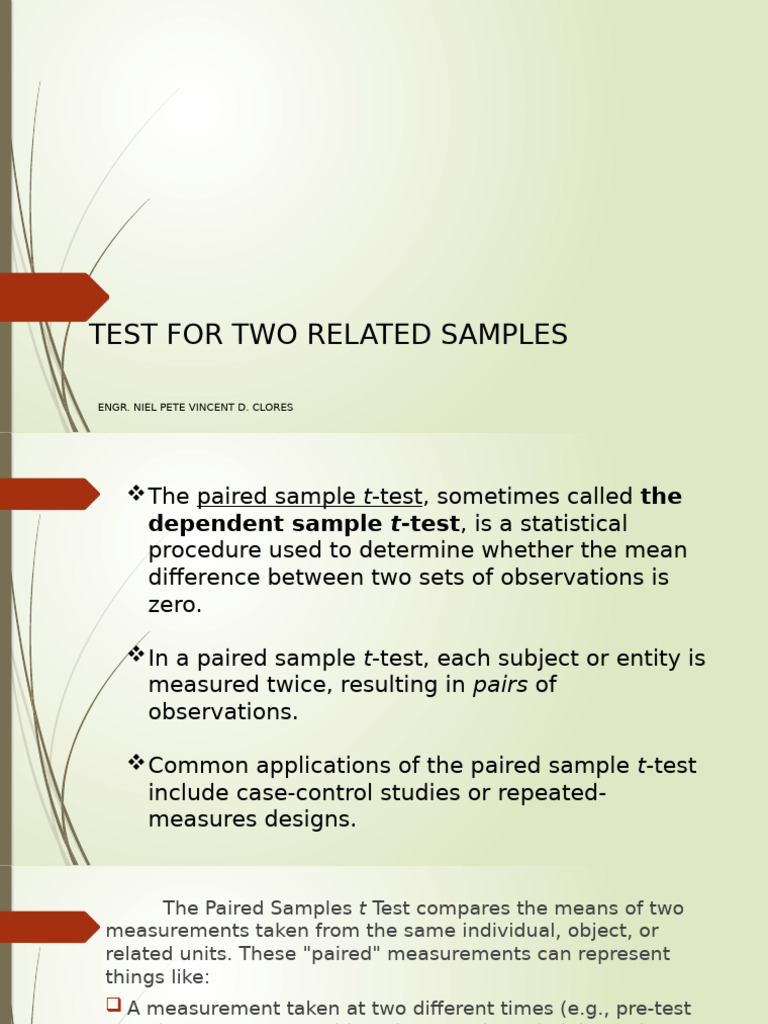 Paired Samples T-Test Explained | PDF | Student's T Test | Mean