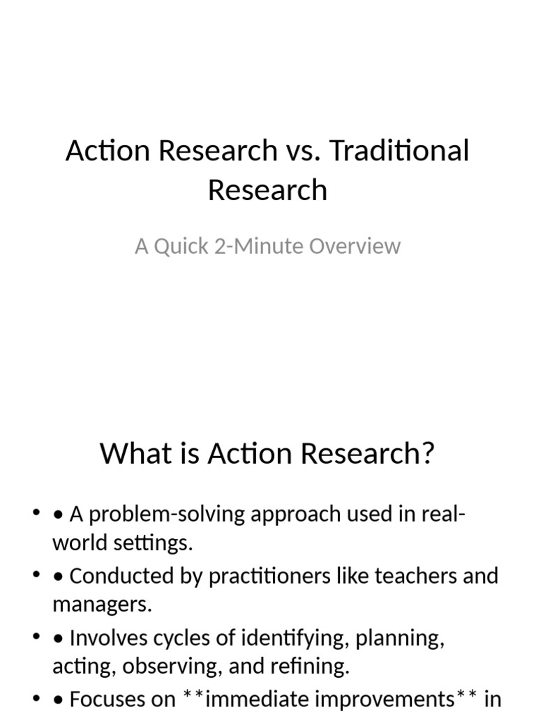 Action vs. Traditional Research Overview | PDF