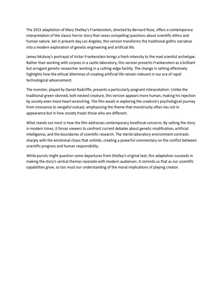 Modern Frankenstein: Ethics in Science | PDF