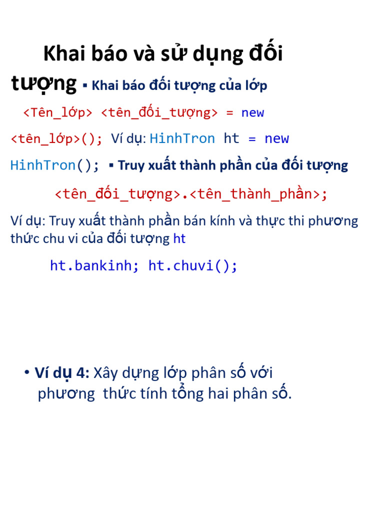 Chuong 03.1 - Lop - DoiTuong - B4 | PDF