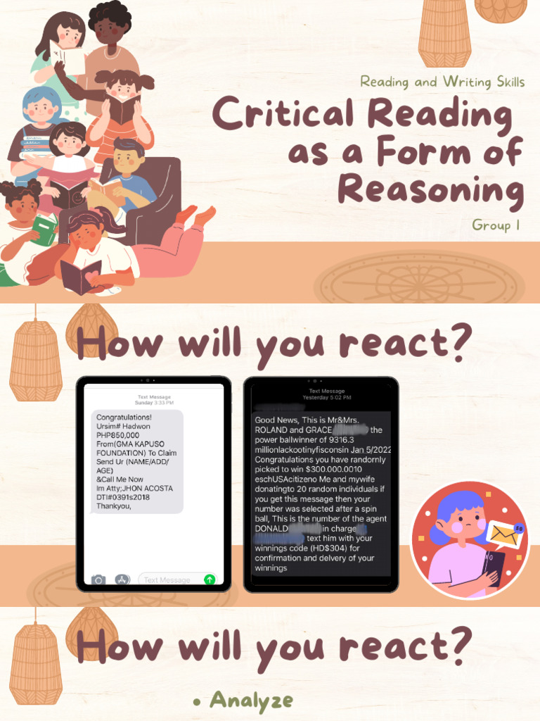 Aesthetic Earth Tone Critical Reading Presentation | PDF | Reason ...