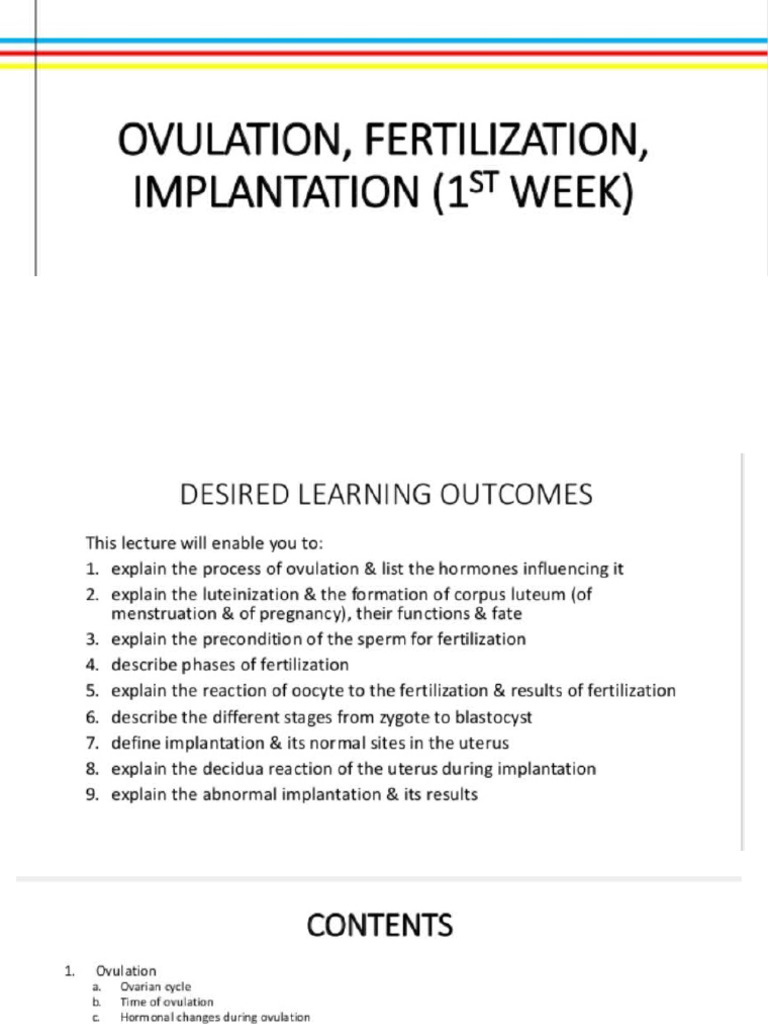 Ovulation, Fertilization | PDF
