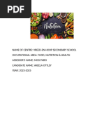 Food and Nutrition SBA Portfolio Sample | PDF | Career & Growth