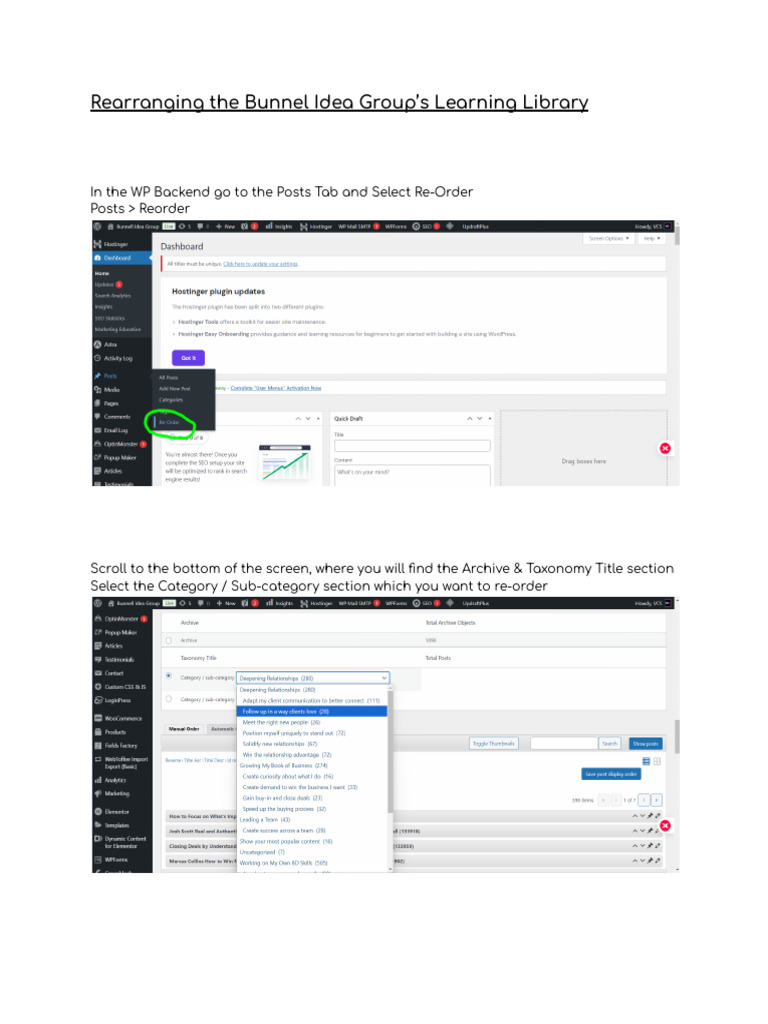 Rearranging the Bunnel Idea Group’s Learning Library | PDF