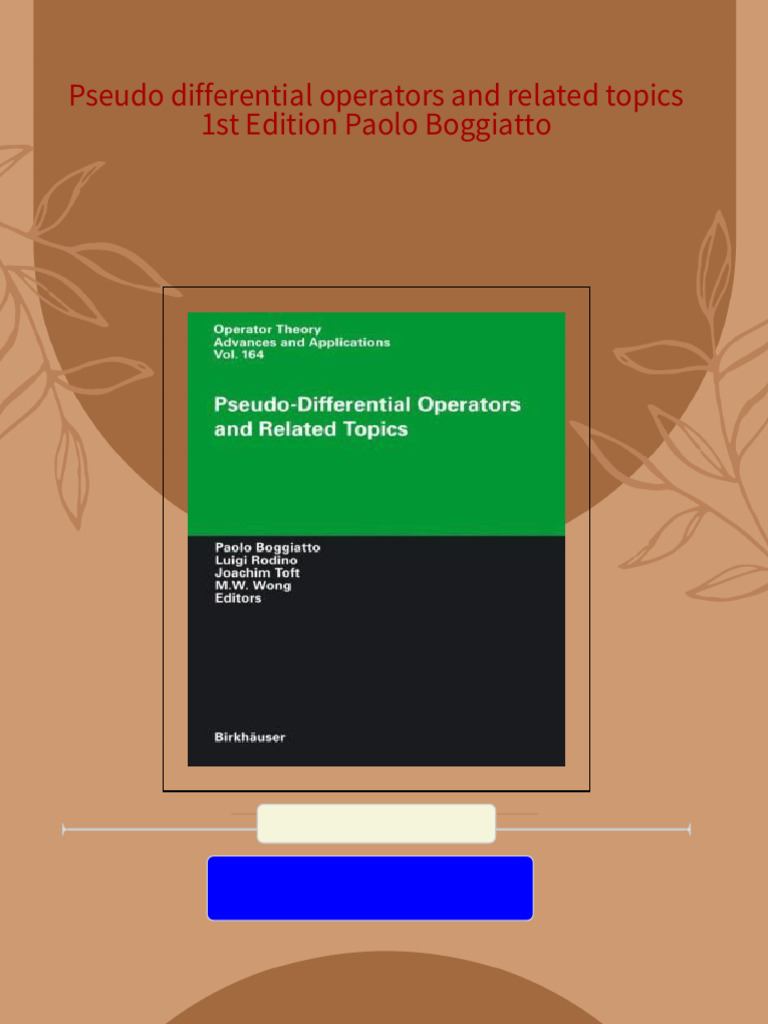 Pseudo Differential Operators and Related Topics 1st Edition Paolo Boggiatto | PDF | Eigenvalues ...
