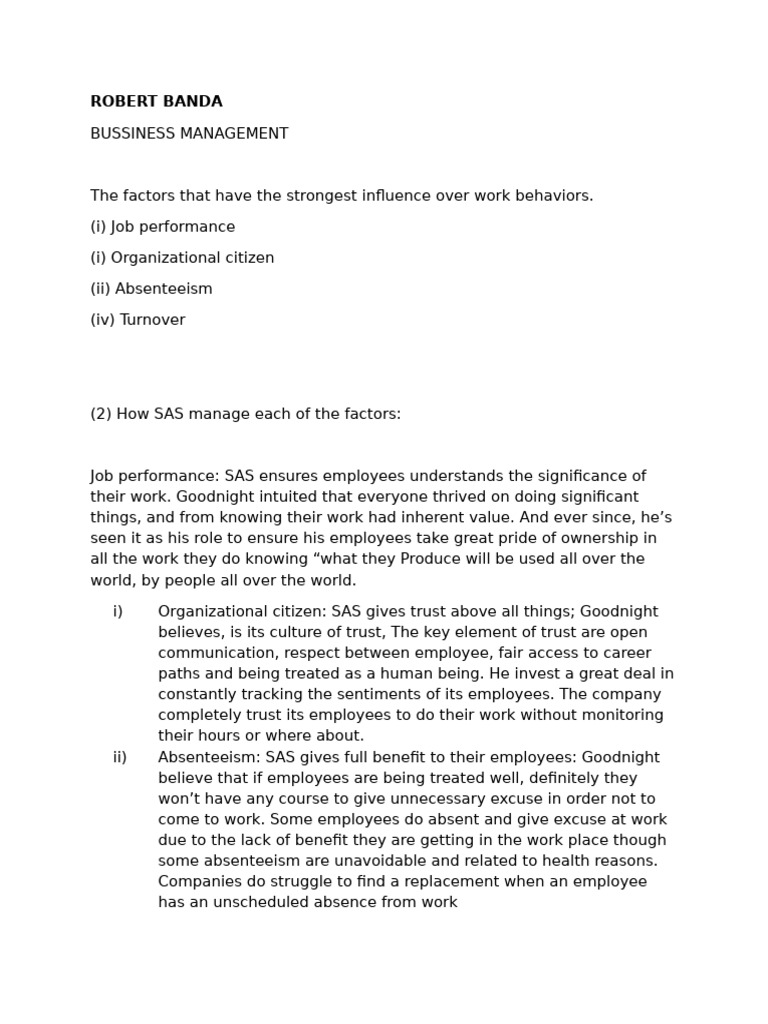 Written Assignment 2,Business management | PDF | Turnover (Employment ...