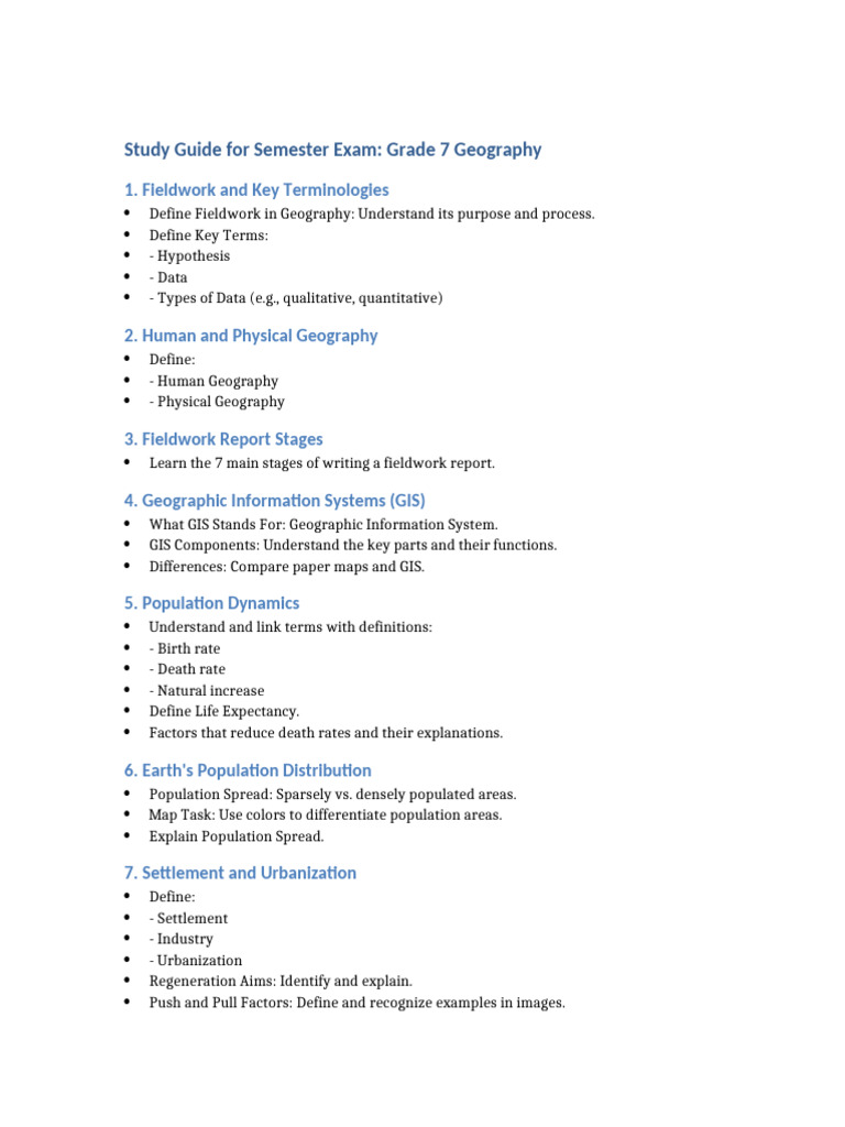 Geography Study Guide | PDF