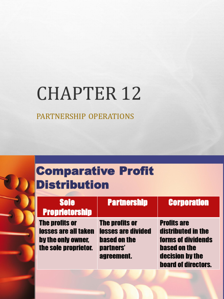 Partnership Profit and Loss Distribution | PDF | Debits And Credits ...