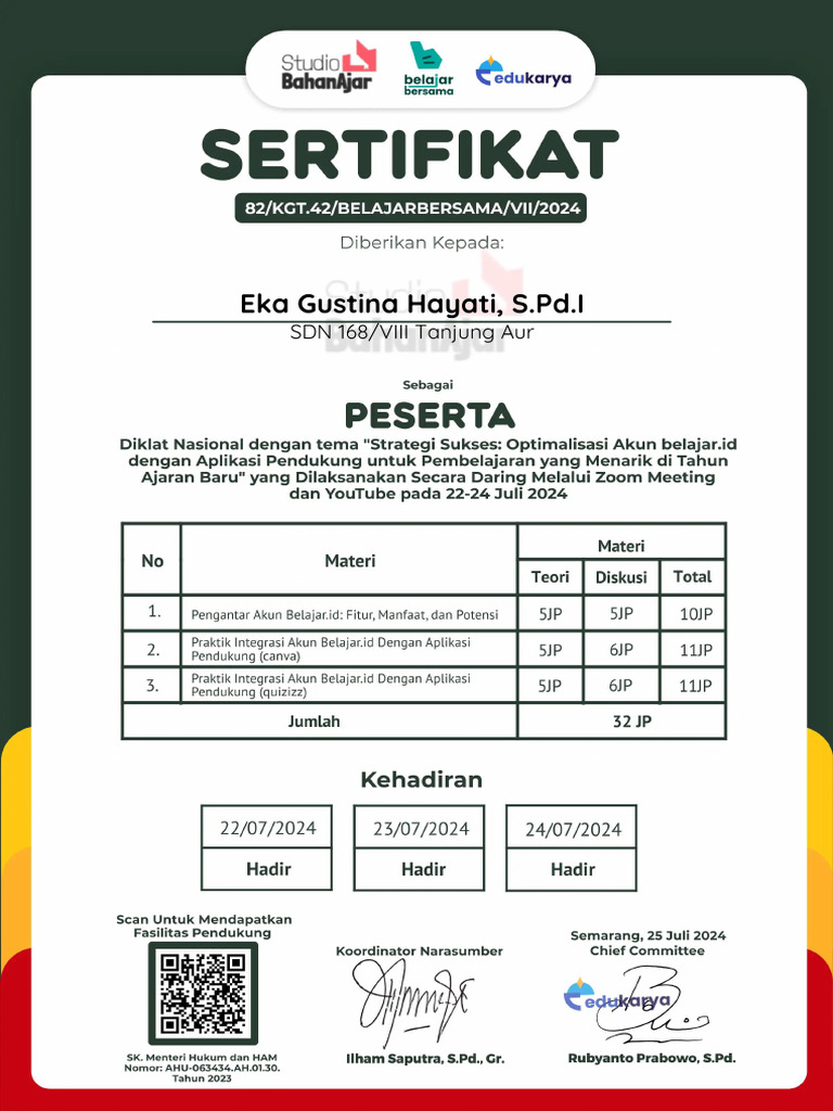 Sertifikat Eka 1 | PDF
