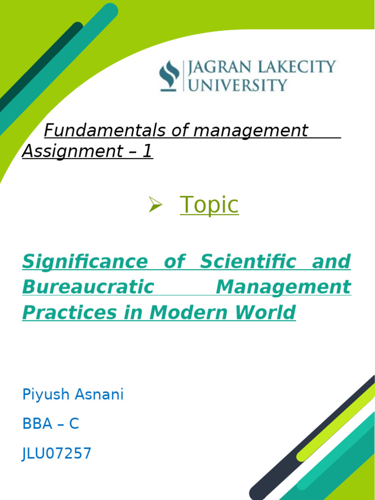 Piyush's Front Page For FOM Assignment | PDF