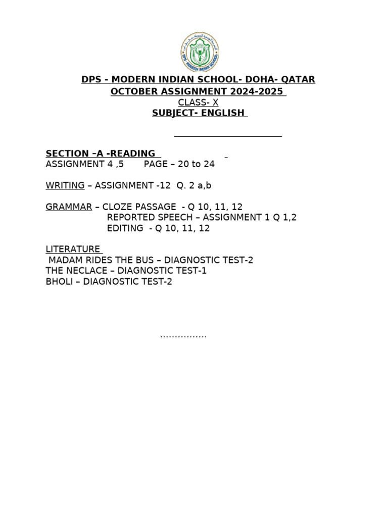 CL 10 October Assignment | PDF