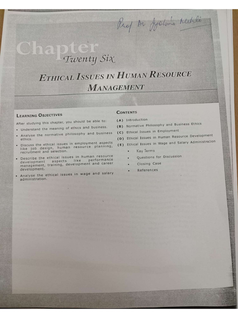 Unit 3 Ethical Issues in Human Resources Management | PDF