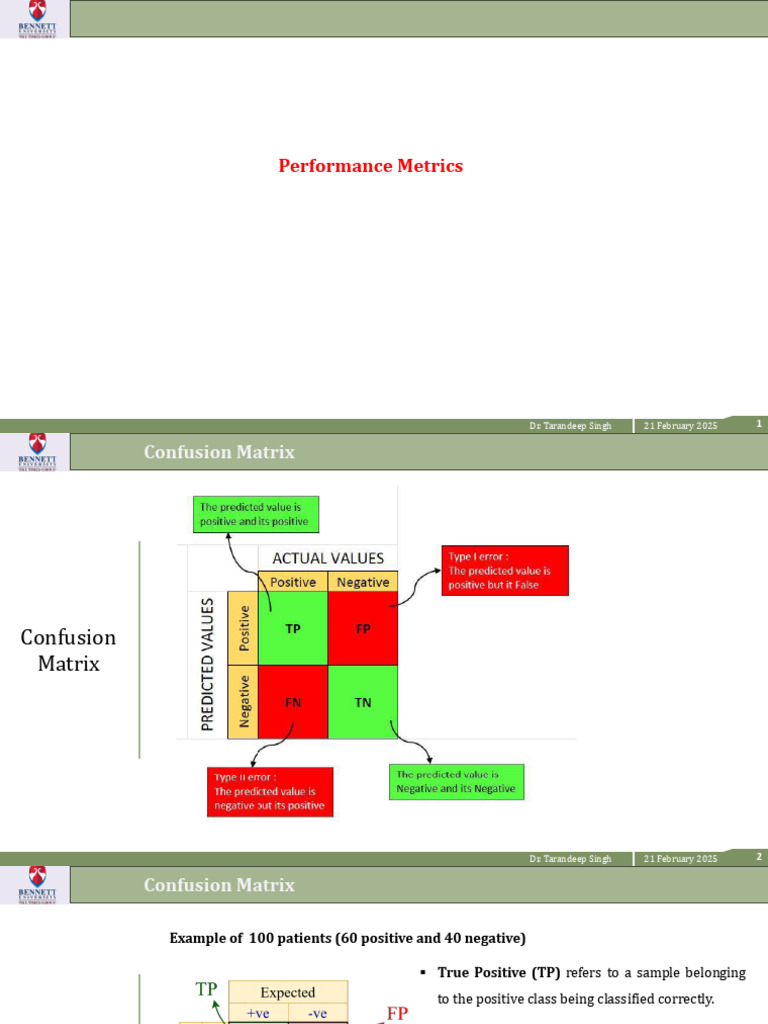 Performance Metrics Classification (1) | PDF | Receiver Operating Characteristic | Sensitivity ...