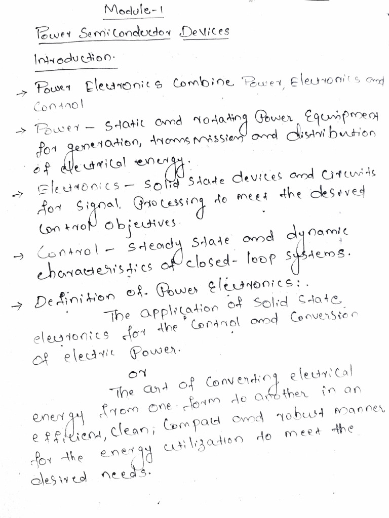 Power Electronics Module 1 | PDF | Electrical Resistance And ...
