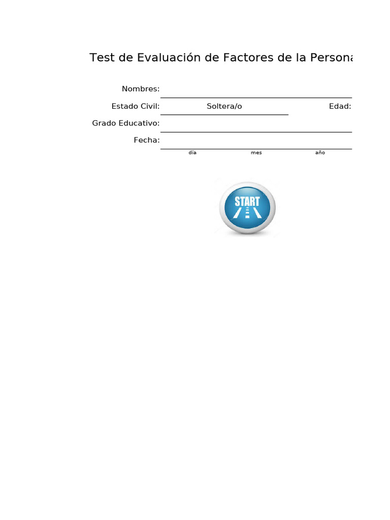 Test Personalidad 16pf Original | PDF