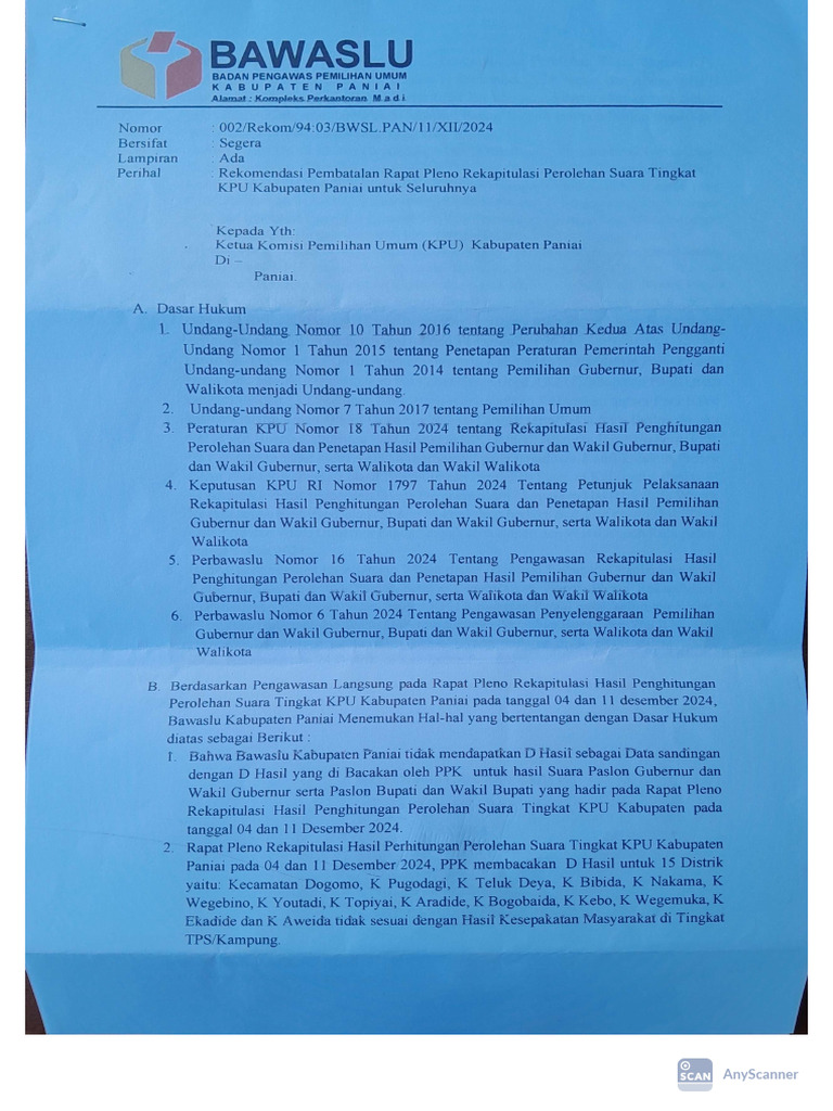 Surat Bawaslu | PDF