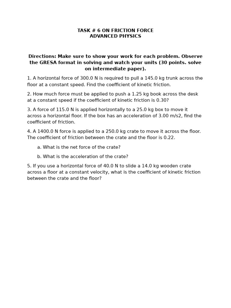 TASK-6-0N-FRICTION-FORCE | PDF