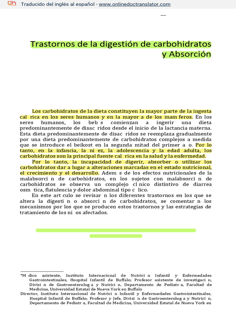 Trastornos de Digestión de Carbohidratos | PDF | Digestión | Diarrea