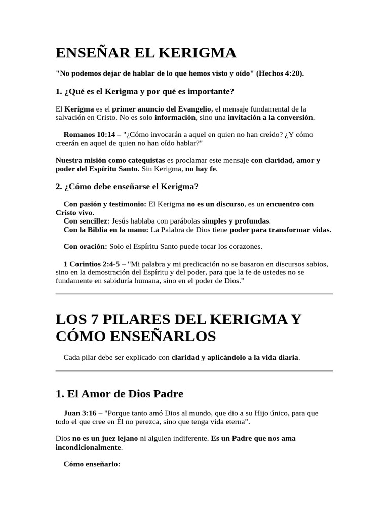 ENSEÑAR EL KERIGMA | PDF | Oración | Cristo (título)