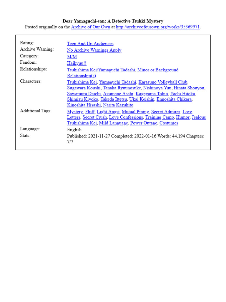 Dear Yamaguchi-San A | PDF