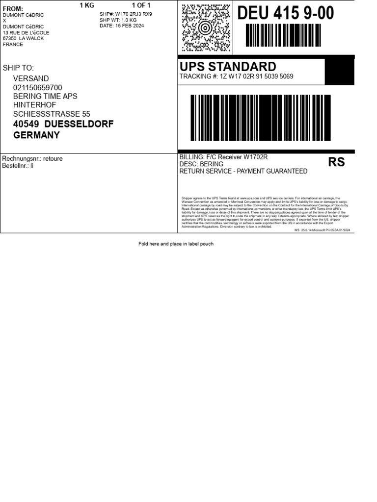 UPS Label | PDF | Cargo | Freight Transport