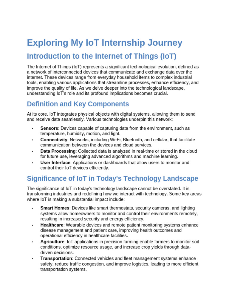 My IoT Internship Experience | PDF | Internet Of Things | Computer Security