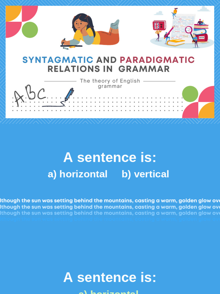 Syntagmatic and Paradigmatic Relations in Grammar PDF | PDF | Word ...