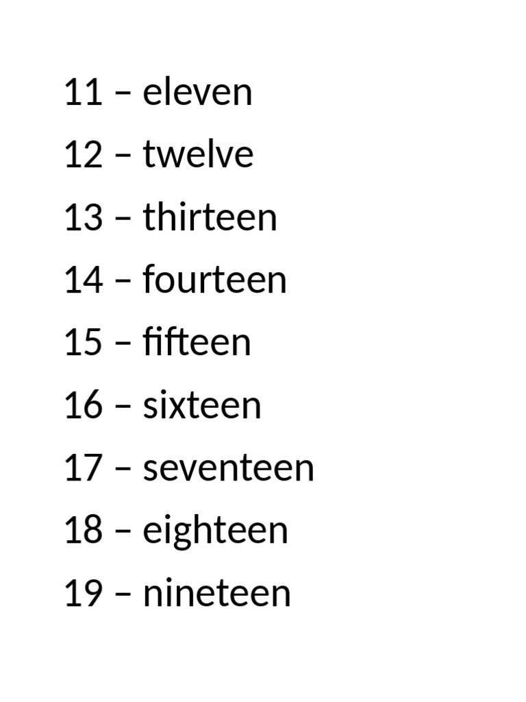 Numbers in English | PDF