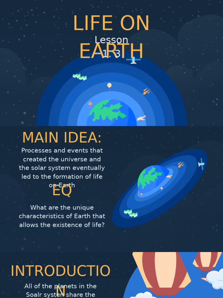 Lesson 1.3 Life on Earth | PDF | Atmosphere Of Earth | Atmosphere