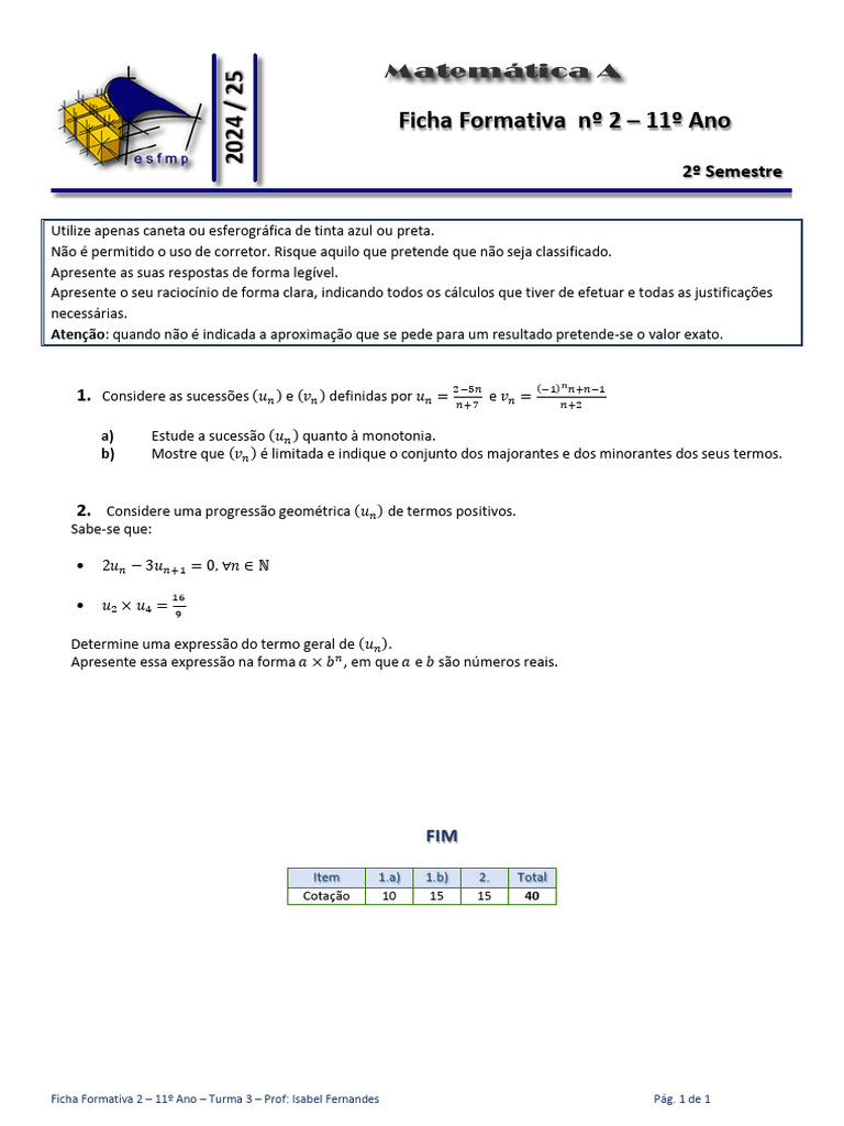 Ficha Formativa 2 | PDF