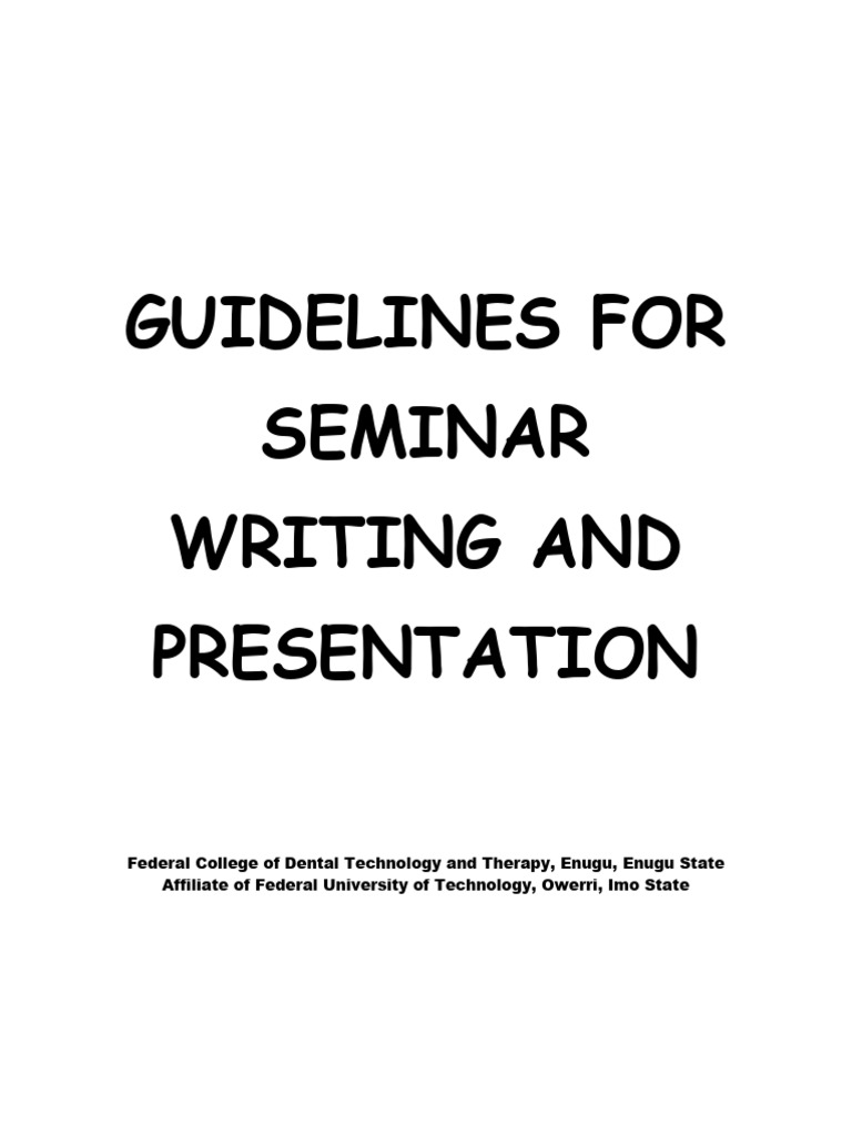 Seminar Writing & Presentation Guide | PDF | Citation