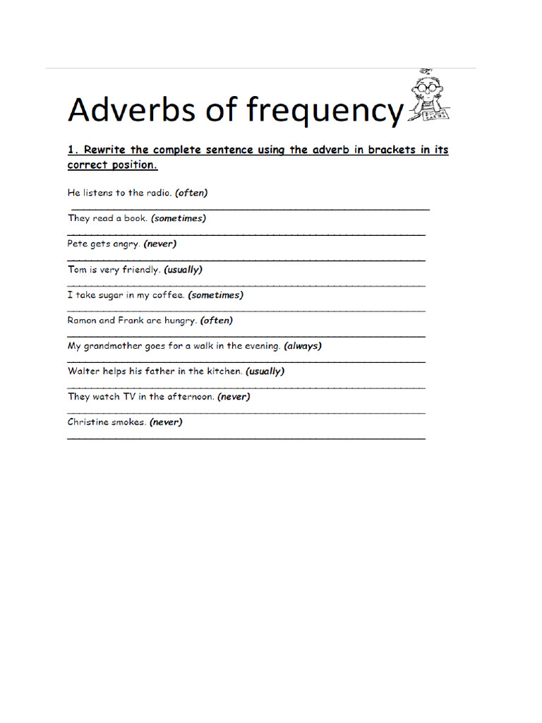 Adverbs of Frequency Ex | PDF