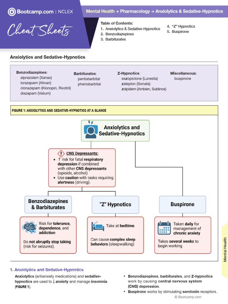 Anxiolytics & Sedatives Guide | PDF | Benzodiazepine | Insomnia