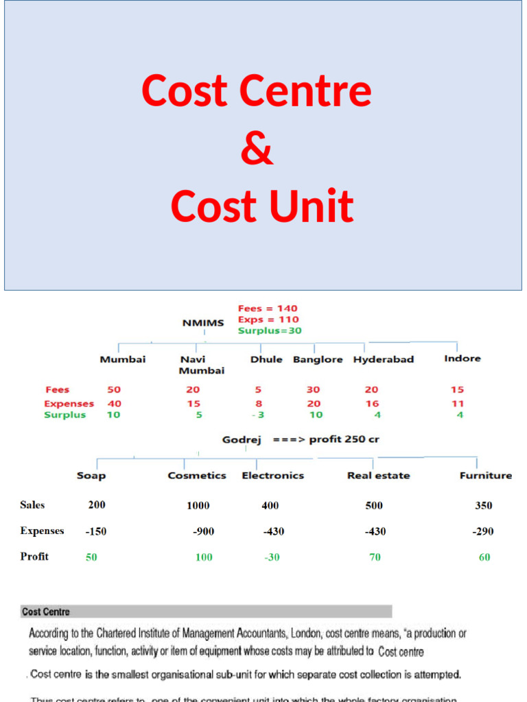 Understanding Cost Centres and Cost Units | PDF